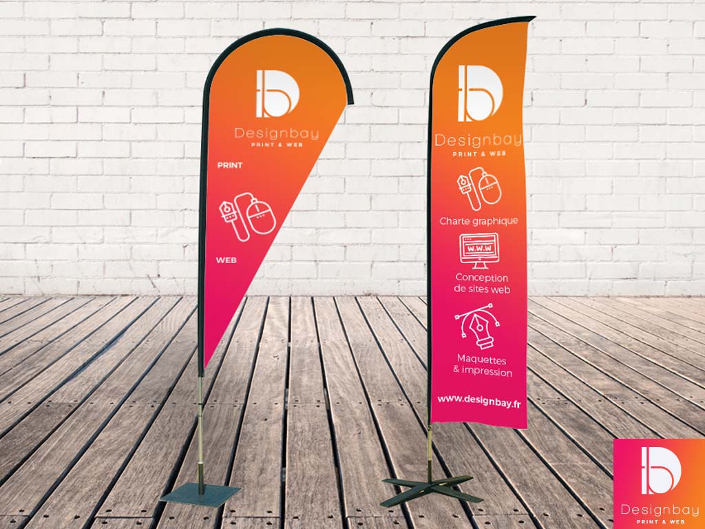 Drapeaux et voiles pour vos expositions et points e vente | Designbay.fr